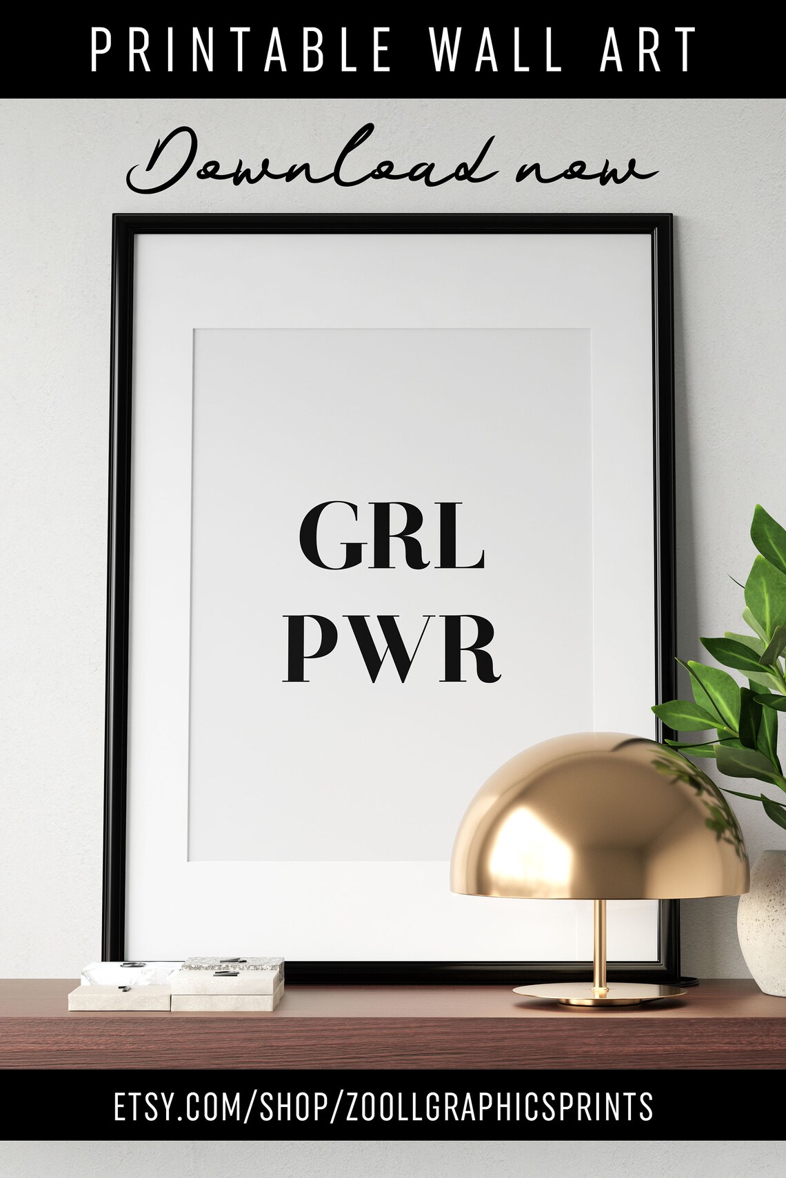 GRL PWR Printable Wall Art Girl Power Poster Feminist | Etsy
