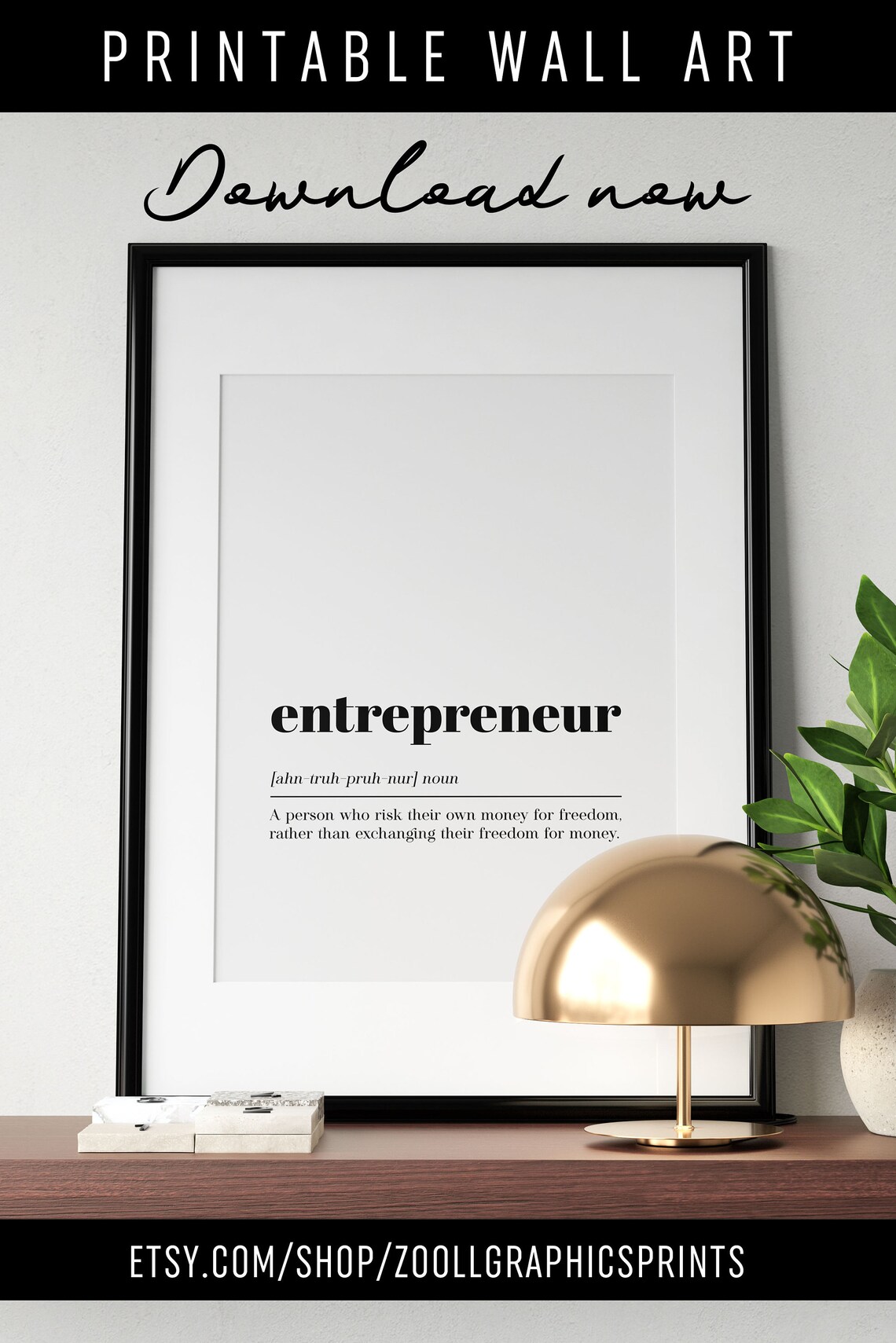 Entrepreneur Definition Print Home Office Decor Small - Etsy