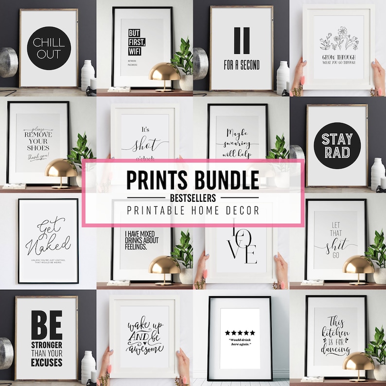 Digital Prints BUNDLE 16 Posters Printable Quotes Wall Art - Etsy