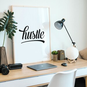 Hustle Print, Motivational Poster, Office Wall Art, Gym Printable Art ...