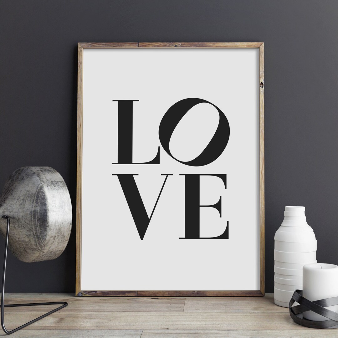 Love Printable Wall Art, Love Poster, Modern Bedroom Sign ...