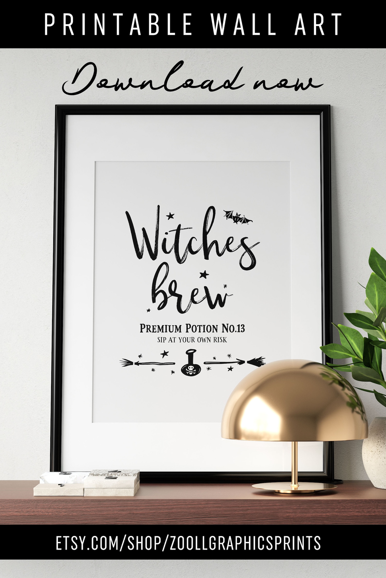 Witches Brew Printable Wall Art Happy Halloween Kitchen | Etsy