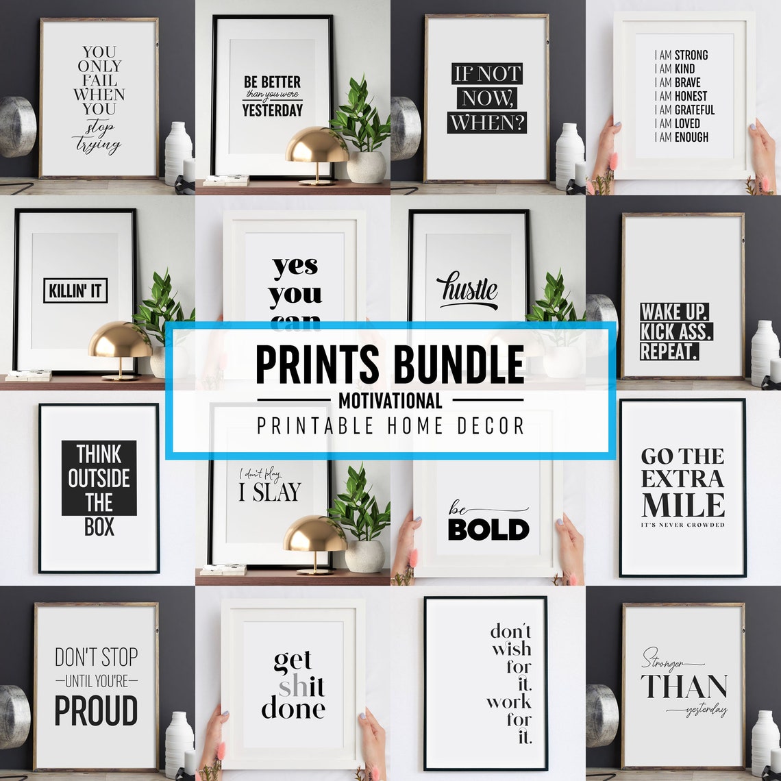 Digital Prints BUNDLE 16 Posters Motivational Printable | Etsy