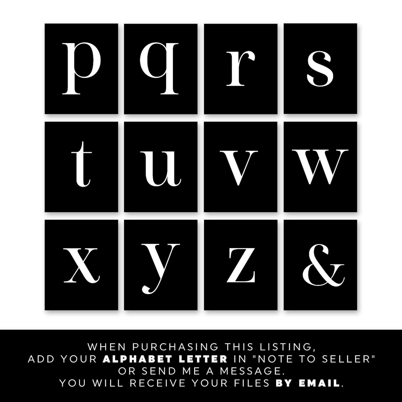 Printable Letter Black Background Letter Sign Letters - Etsy