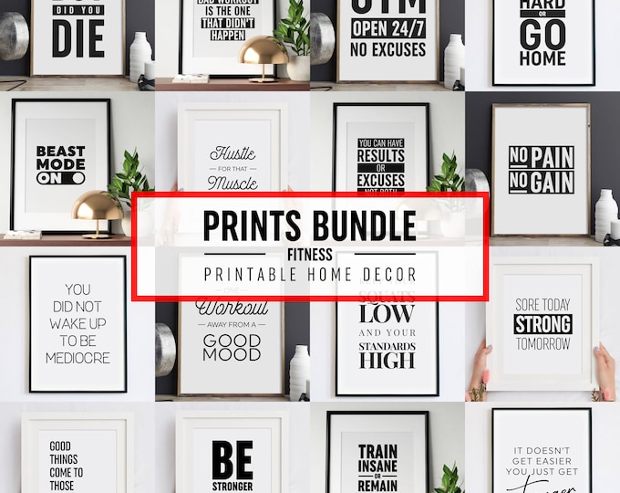 Instant Motivational Wall Art Execute Inspiration Home Gym Decor Wall ...