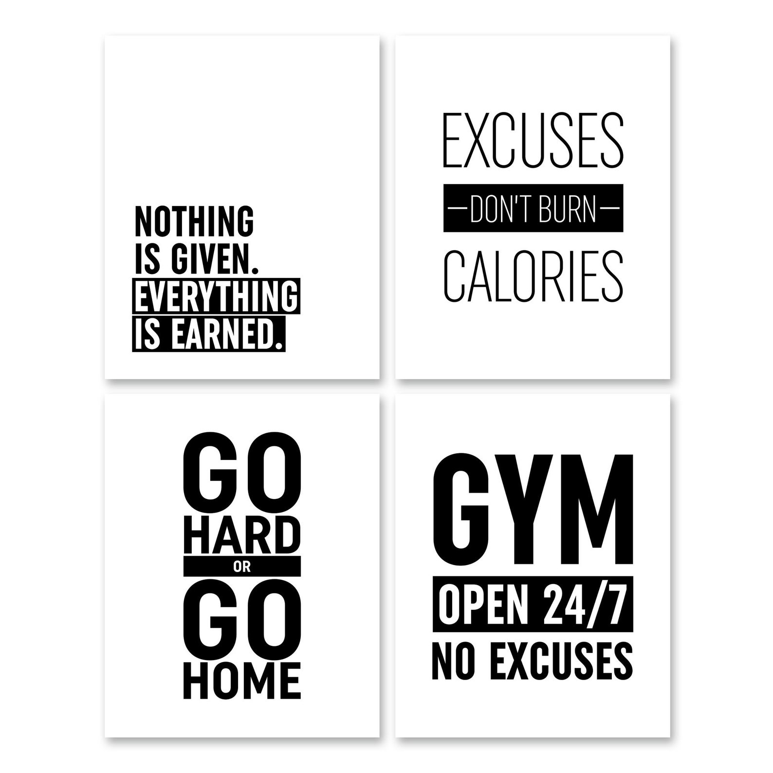 Digital Prints BUNDLE 16 Posters Gym Signs Fitness Quotes - Etsy