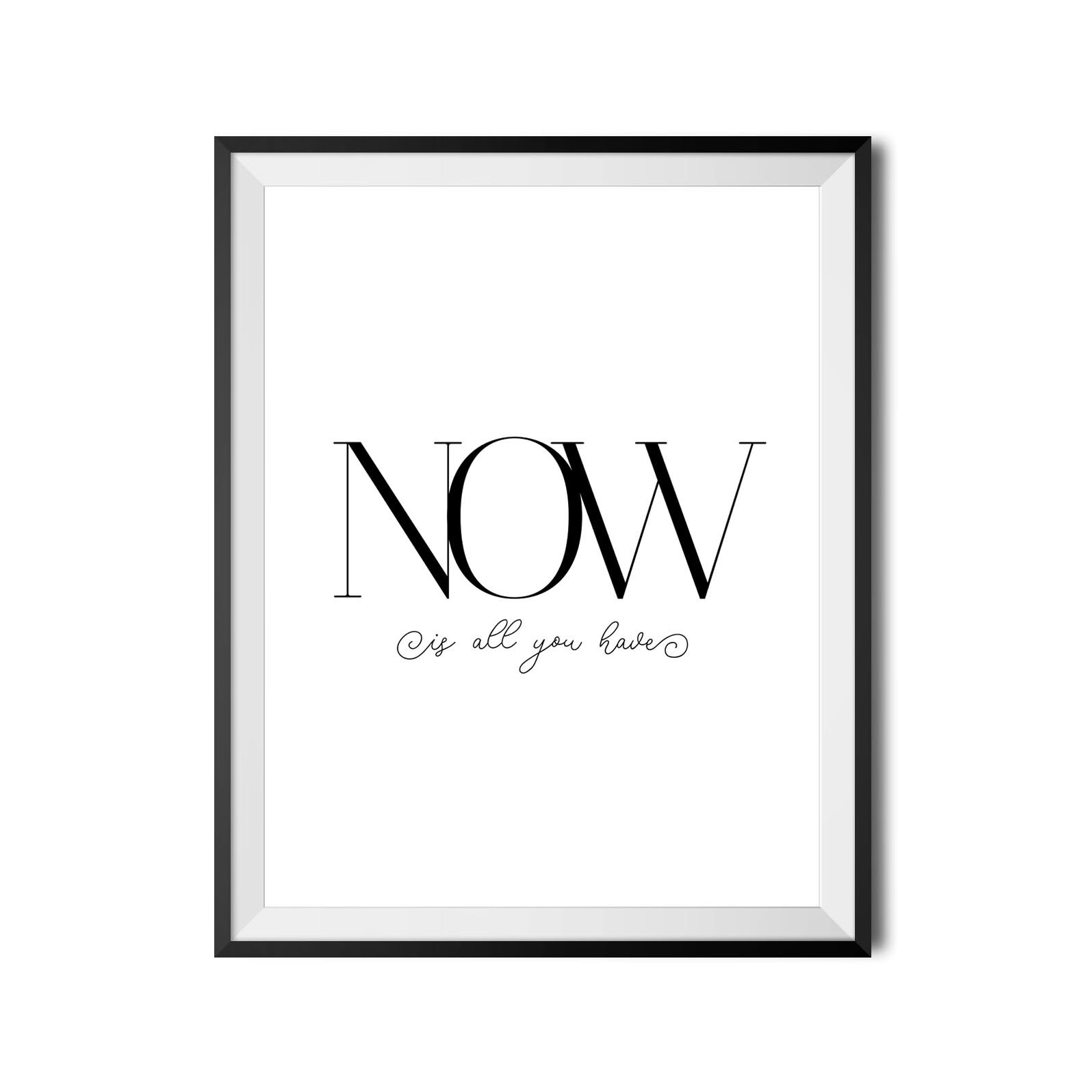 Now is All You Have Printable Art Bedroom Poster Mindfulness - Etsy