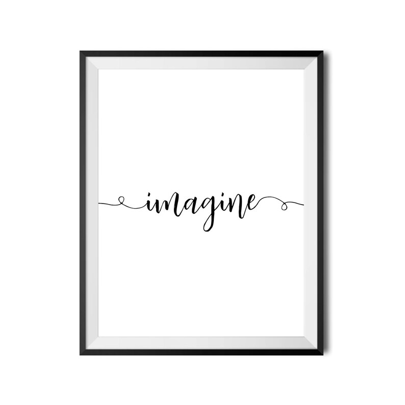 Imagine Printable Wall Art, Inspirational Poster, One Line Word ...