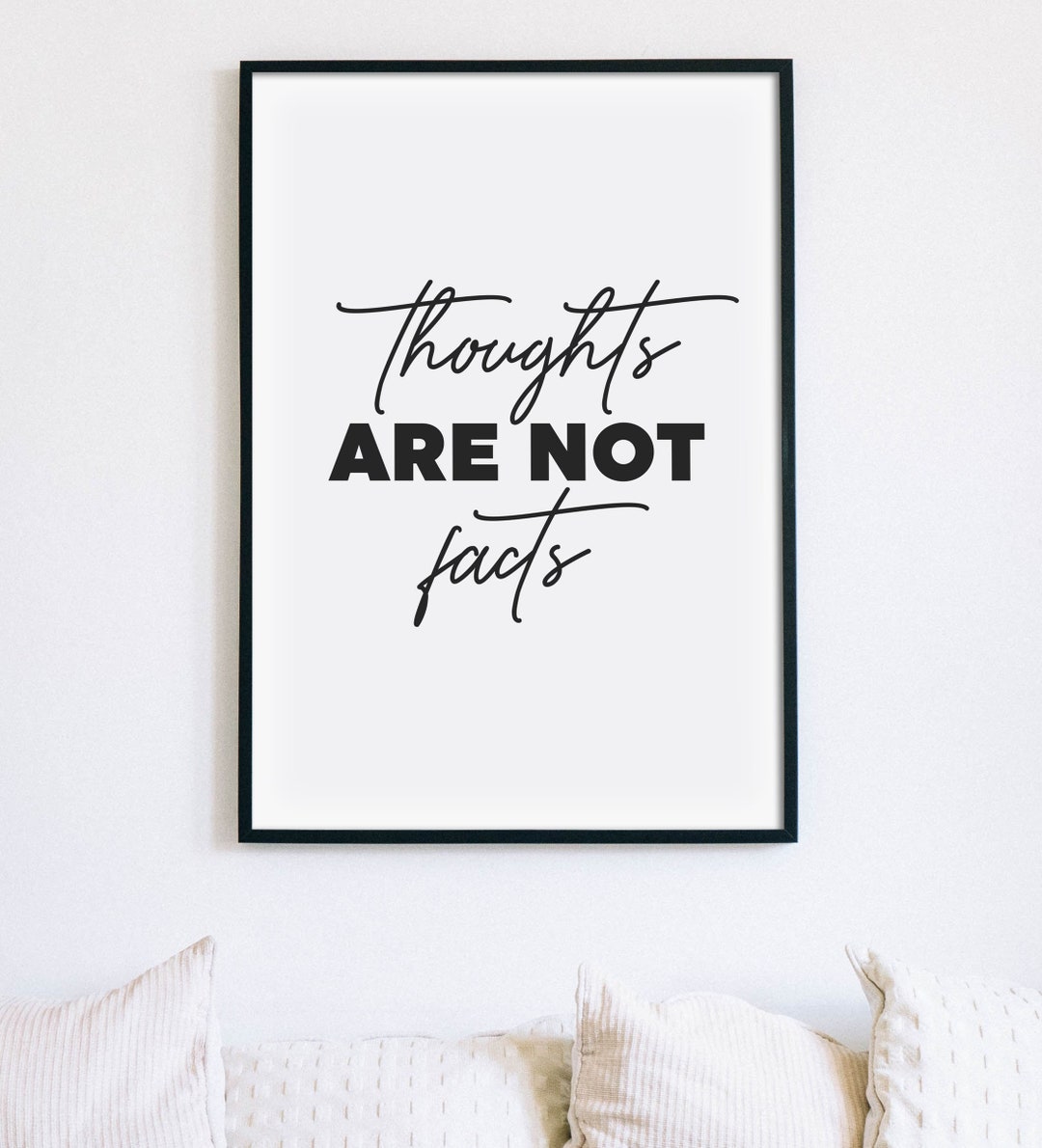 Thoughts Are Not Facts Print, Mental Health Poster, Anxiety Art ...