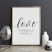 Love Makes A Family Print, Living Room Poster, Entry Room Wall Art ...