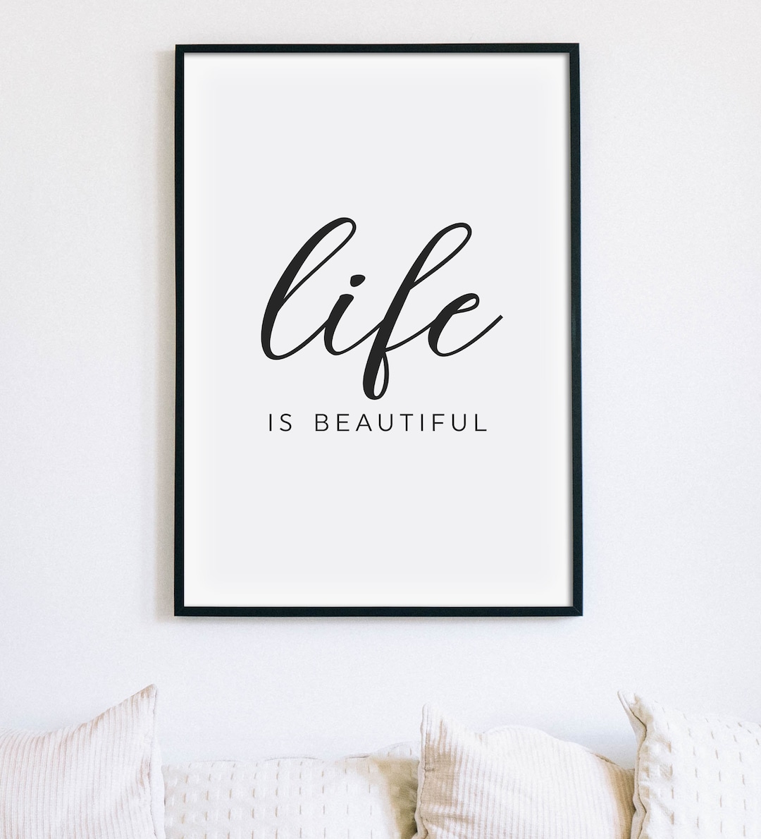 Life is Beautiful Printable Wall Art, Inspirational Poster, Bedroom ...