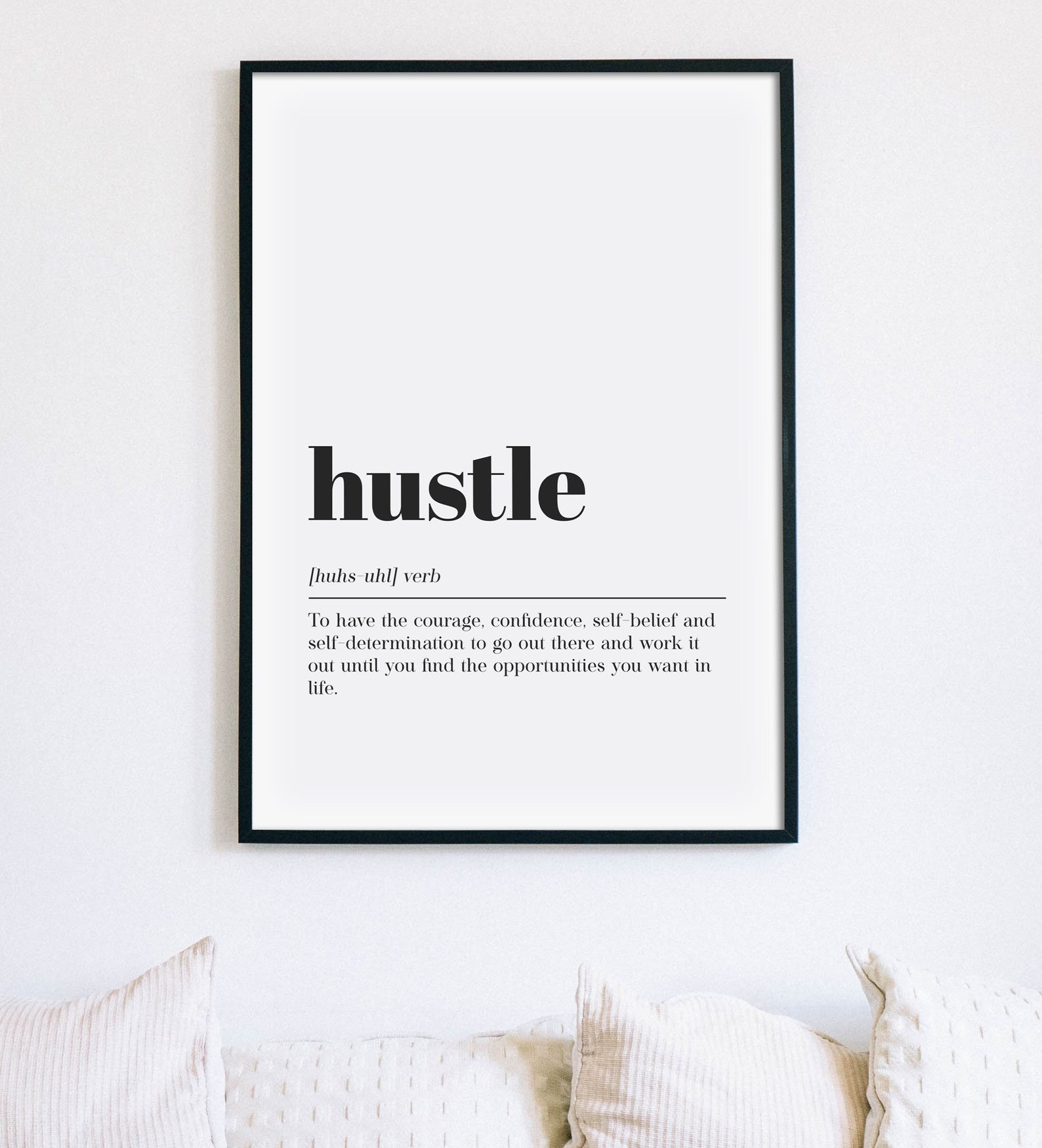 Hustle Definition Print Motivational Quote Poster Office - Etsy