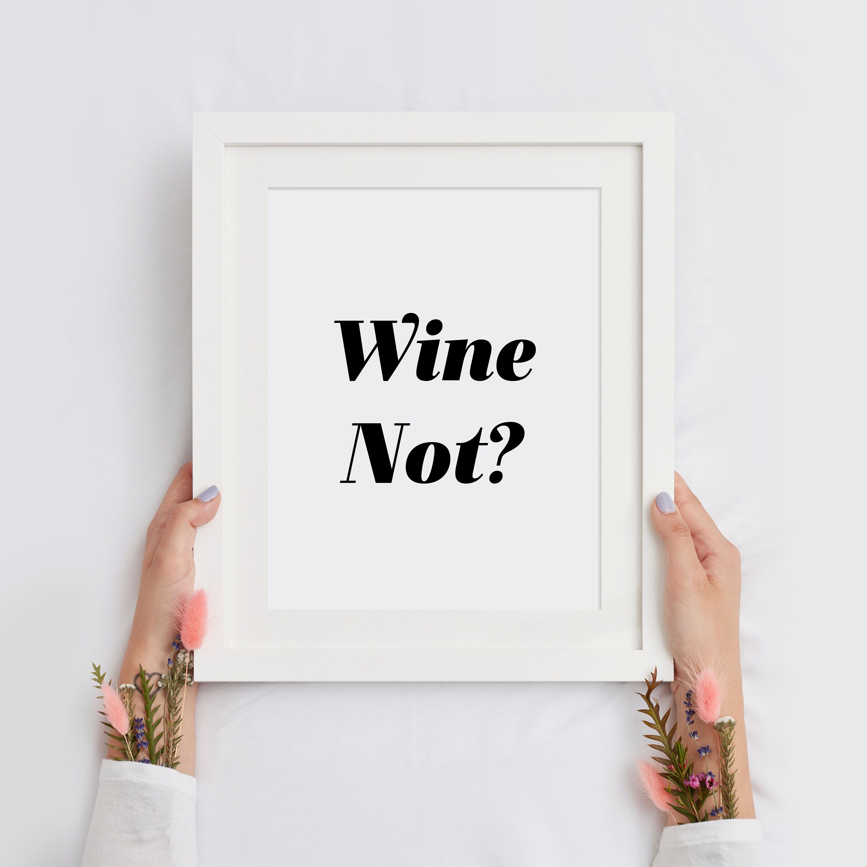Wine Not Printable Wall Art Funny Kitchen Poster Wine Quote | Etsy