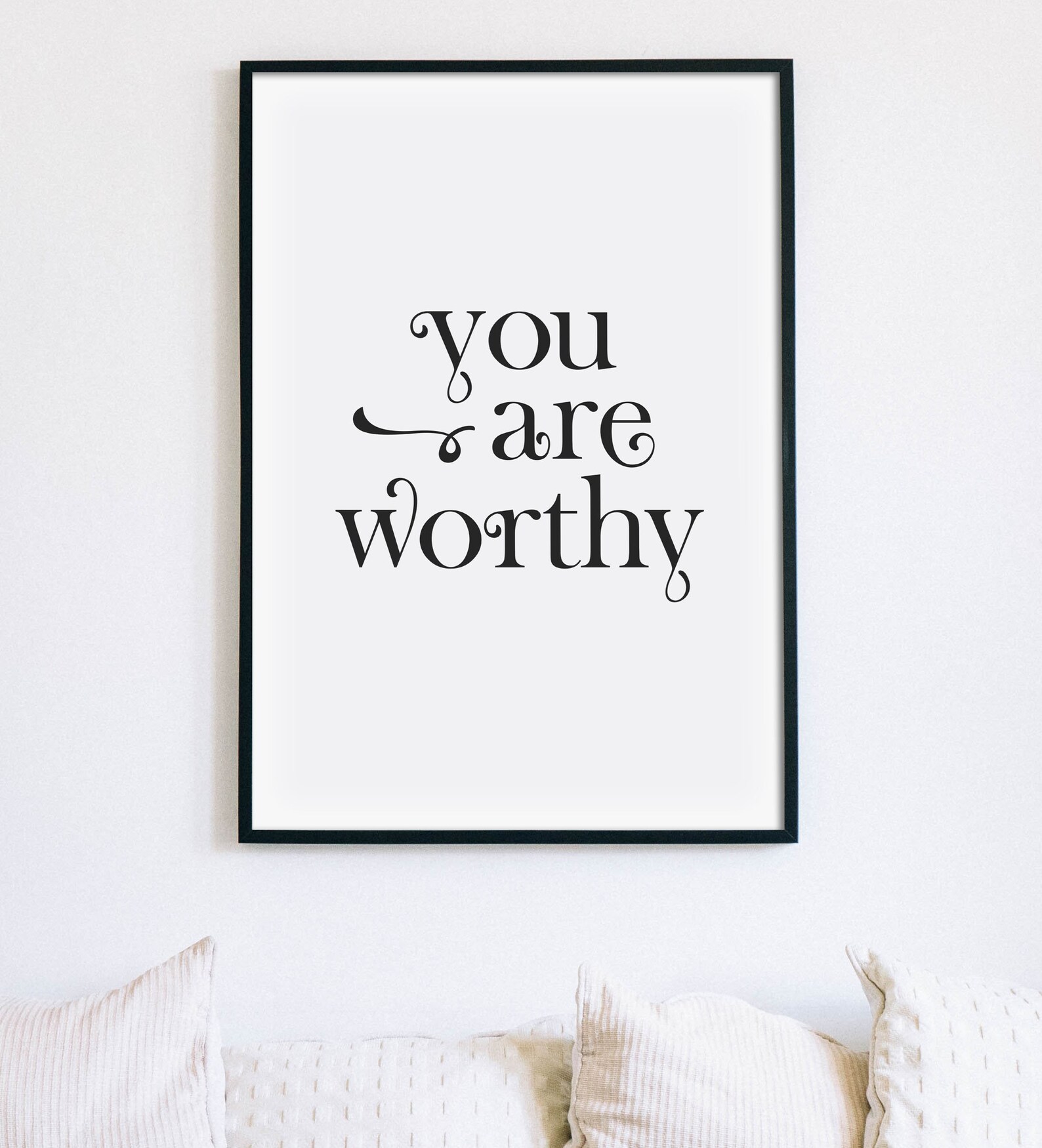 You Are Worthy Print Mental Health Poster Self Love Wall | Etsy
