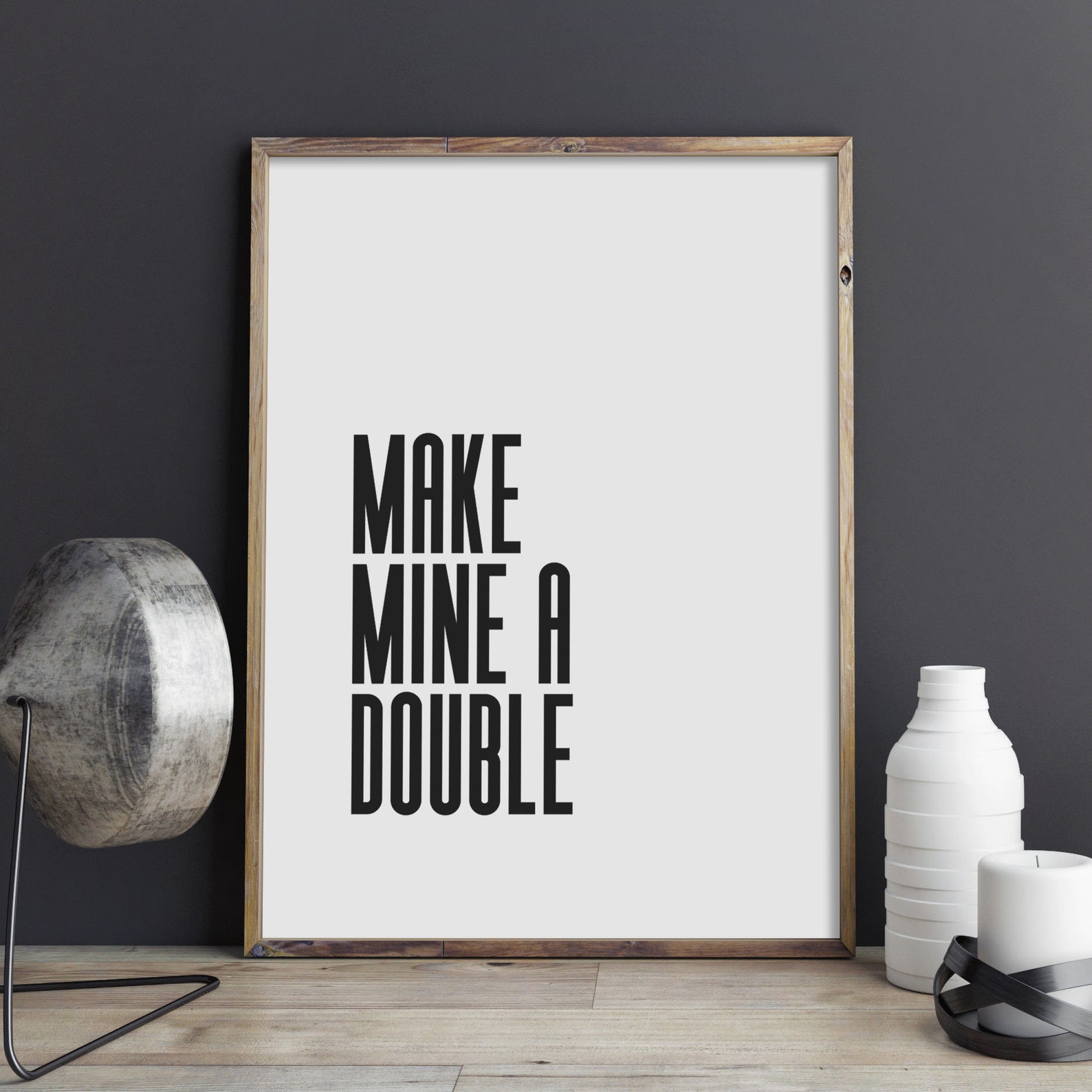 Make Mine A Double Printable Wall Art Living Room Poster - Etsy