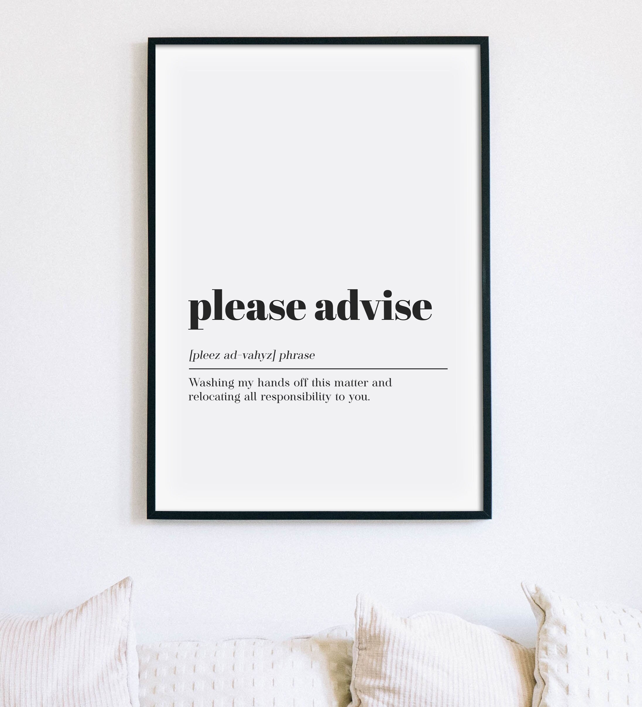 Please Advise Definition Print Funny Home Office (Download Now) - Etsy