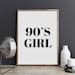 90's Girl Print, Born in the 90's Poster, 90's Baby Bedroom Room Wall ...