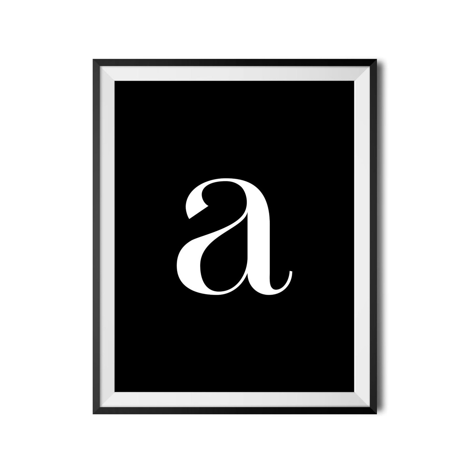 Printable Letter, Black Background Letter Sign, Letters Poster ...