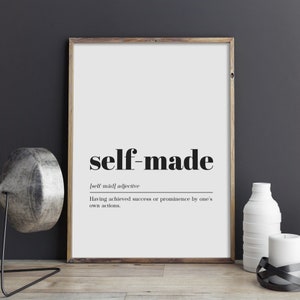 Self-made Definition Print, Home Office Decor, Small Business ...