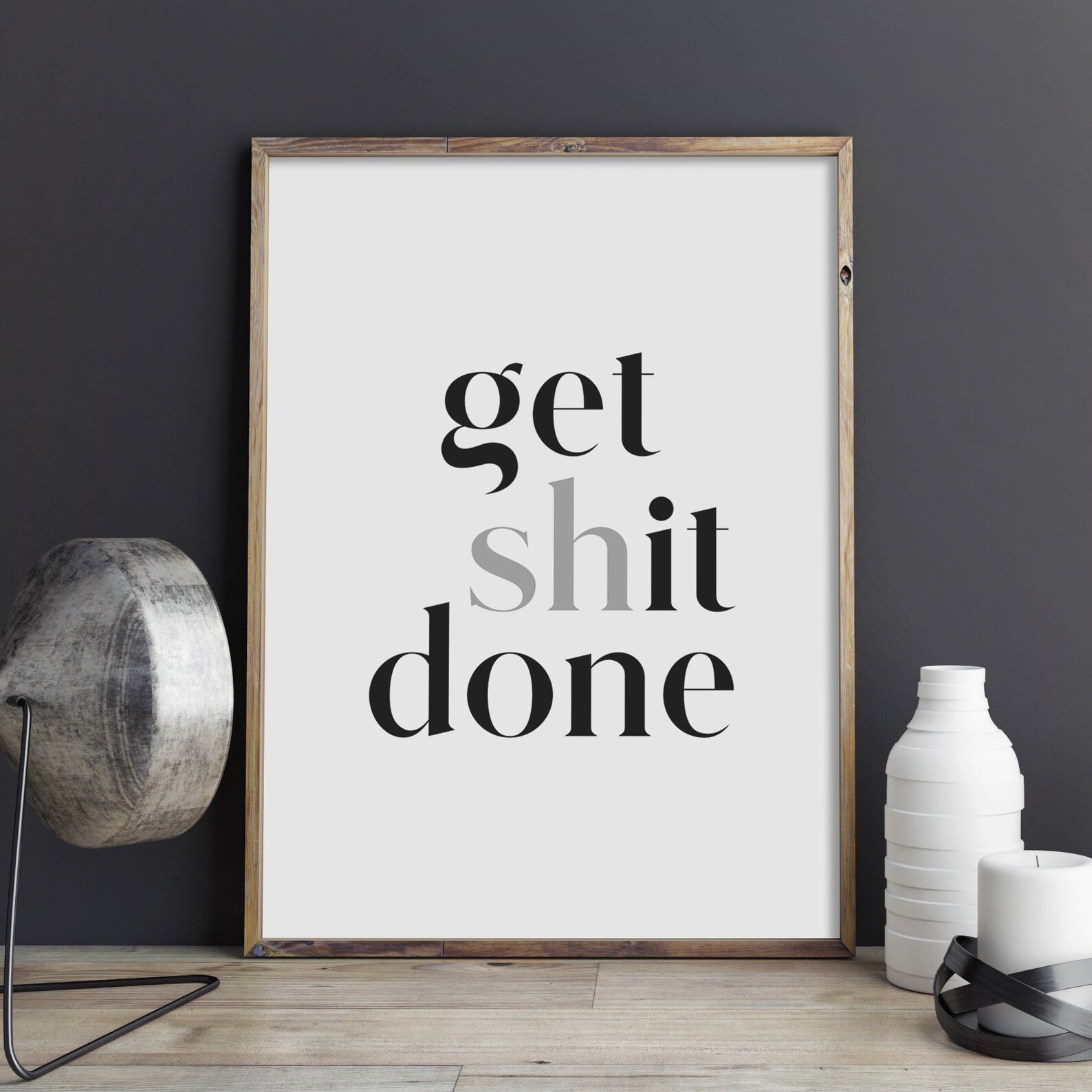 Get Shit Done Print, Inspirational Poster, Office Wall Art ...