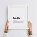 Hustle Definition Print, Motivational Quote Poster, Office Wall Art ...