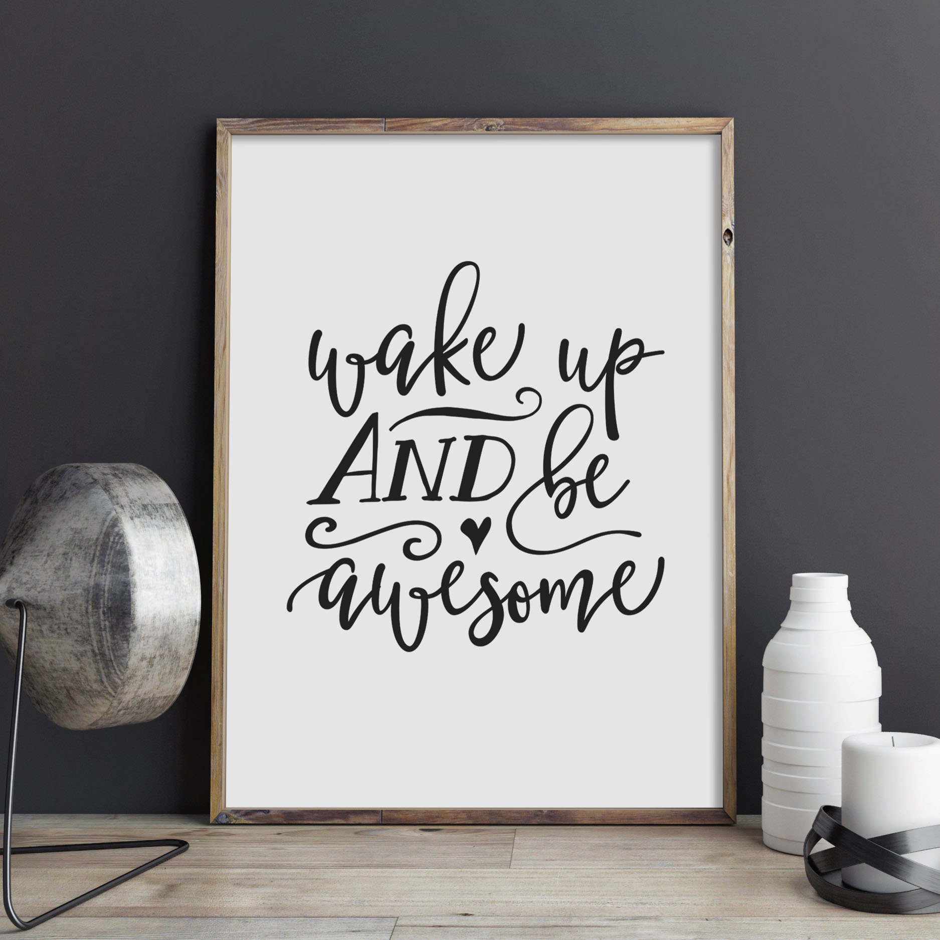 Wake Up And Be Awesome Print Motivational Poster Teen Room | Etsy