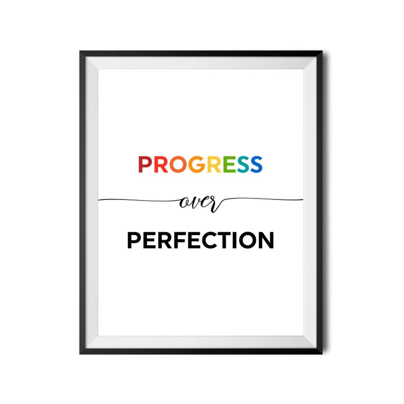 Progress Over Perfection Printable Wall Art, Uplifting Poster ...