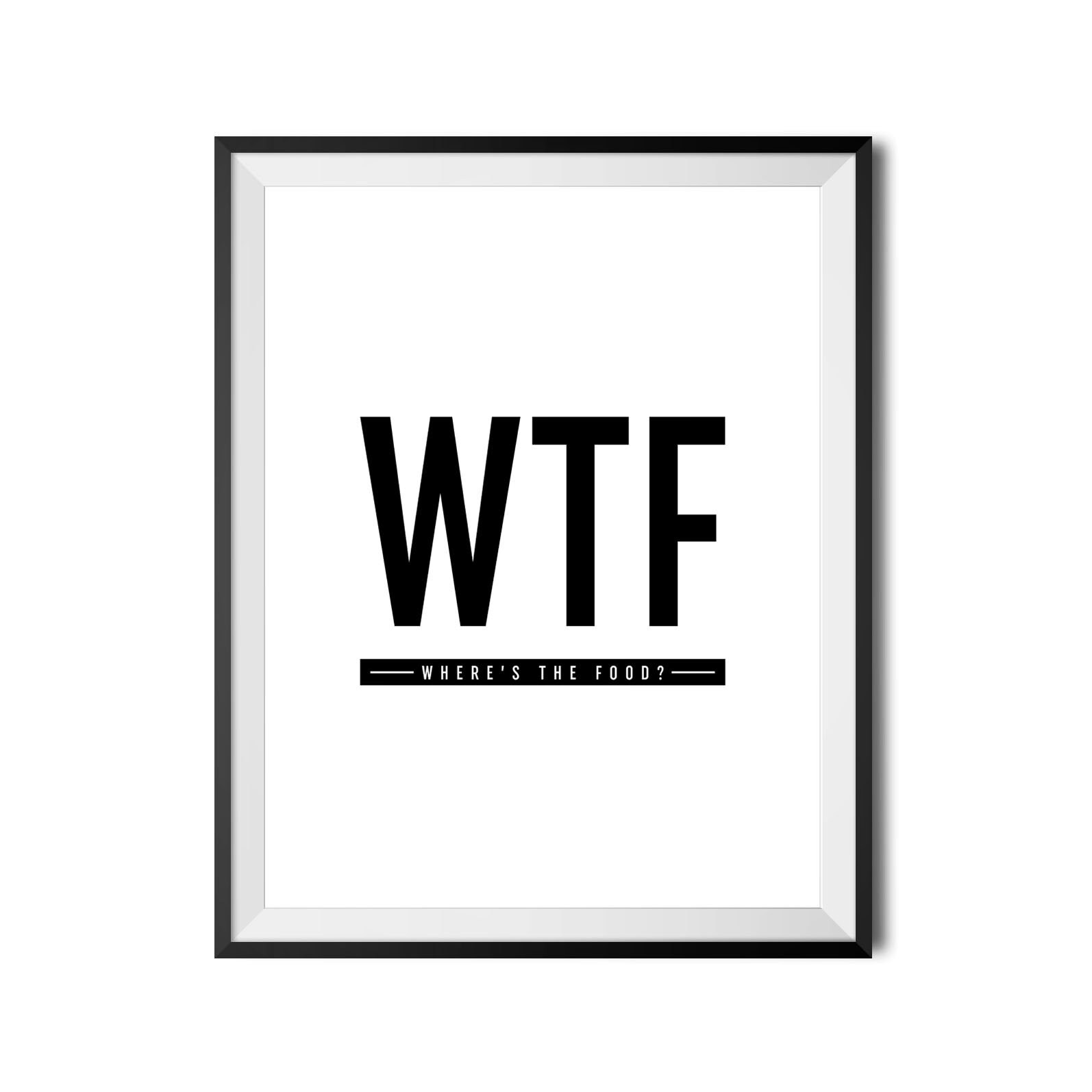 WTF Where's the Food Printable Wall Art Kitchen Poster - Etsy