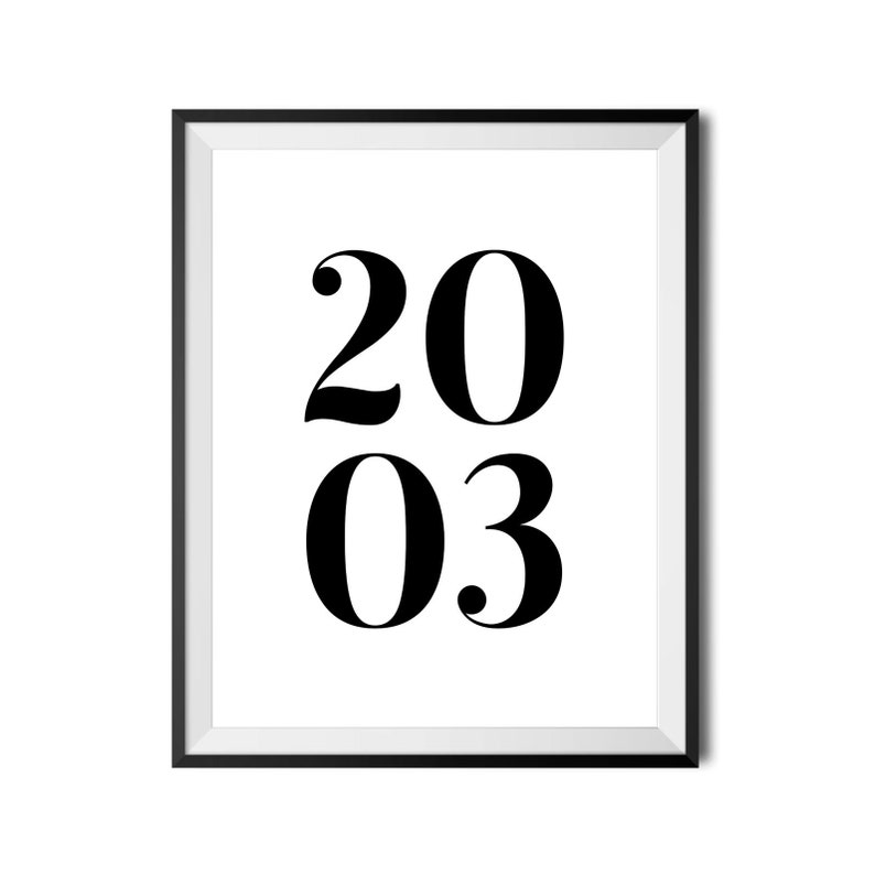 Custom Number Year Print, Personalized Year Poster, Personalized ...