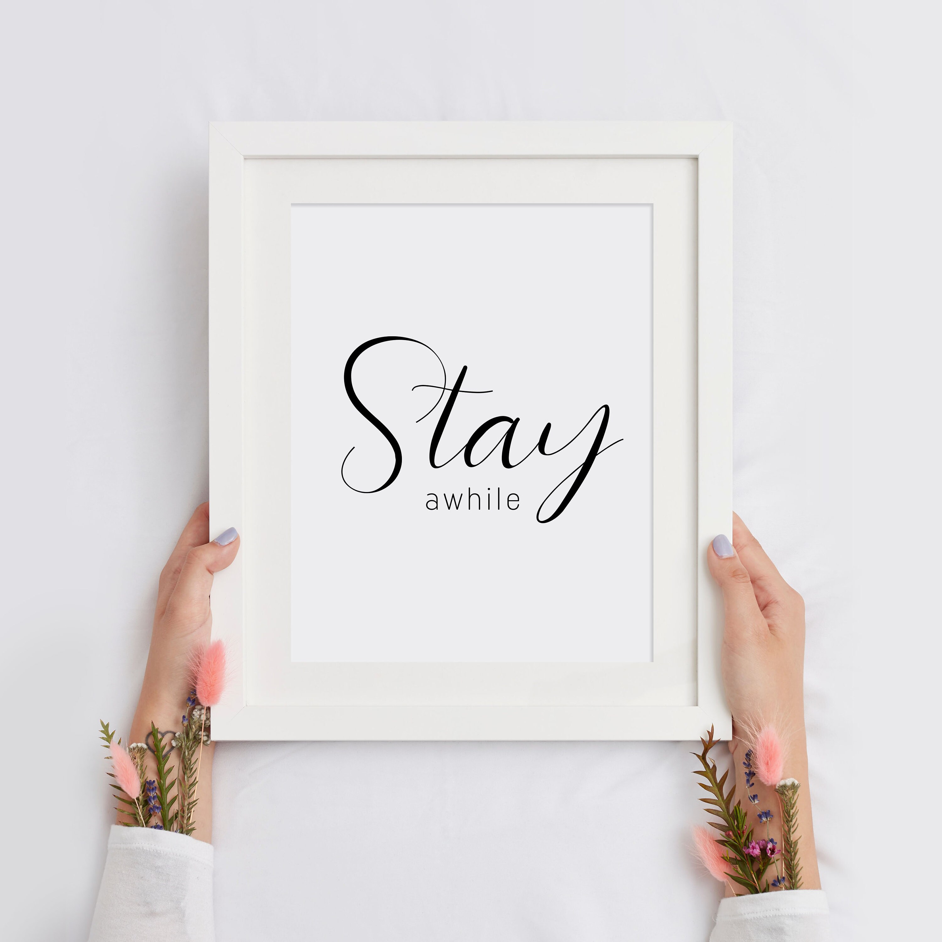 Stay Awhile Printable Wall Art, Entryway Decor, Guest Room Print ...
