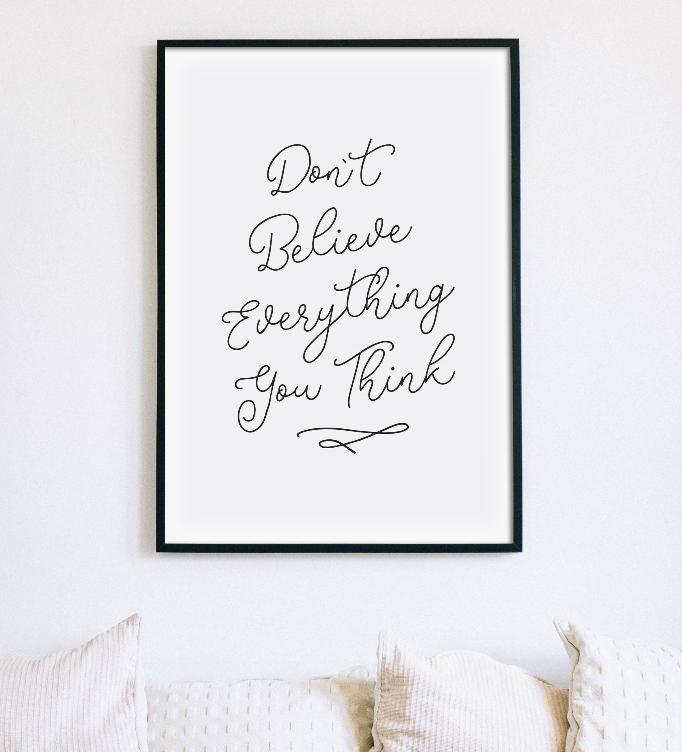 Don't Believe Everything You Think Print Mental Health - Etsy