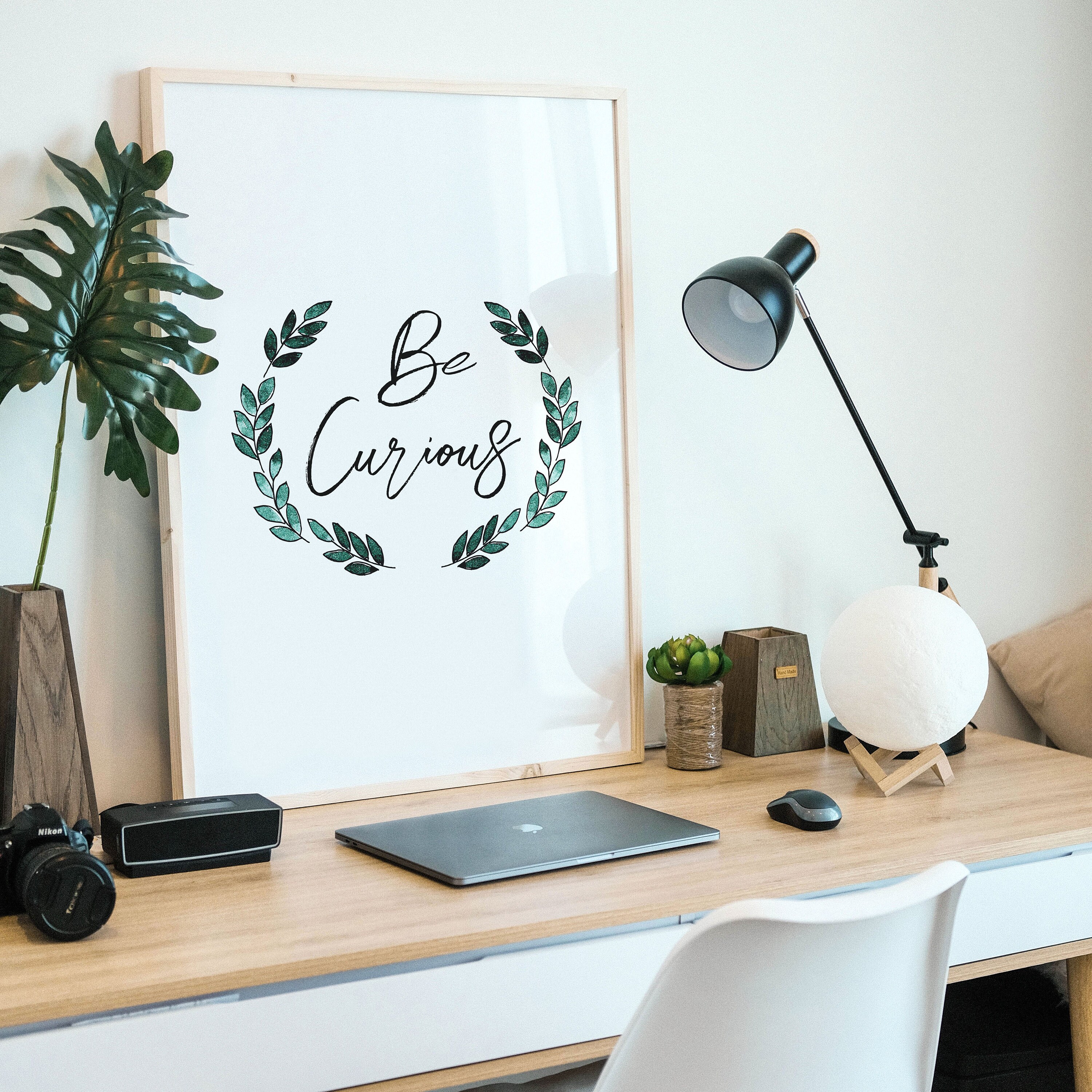 Be Curious Printable Art, Motivational Poster, Minimal Wall Art ...