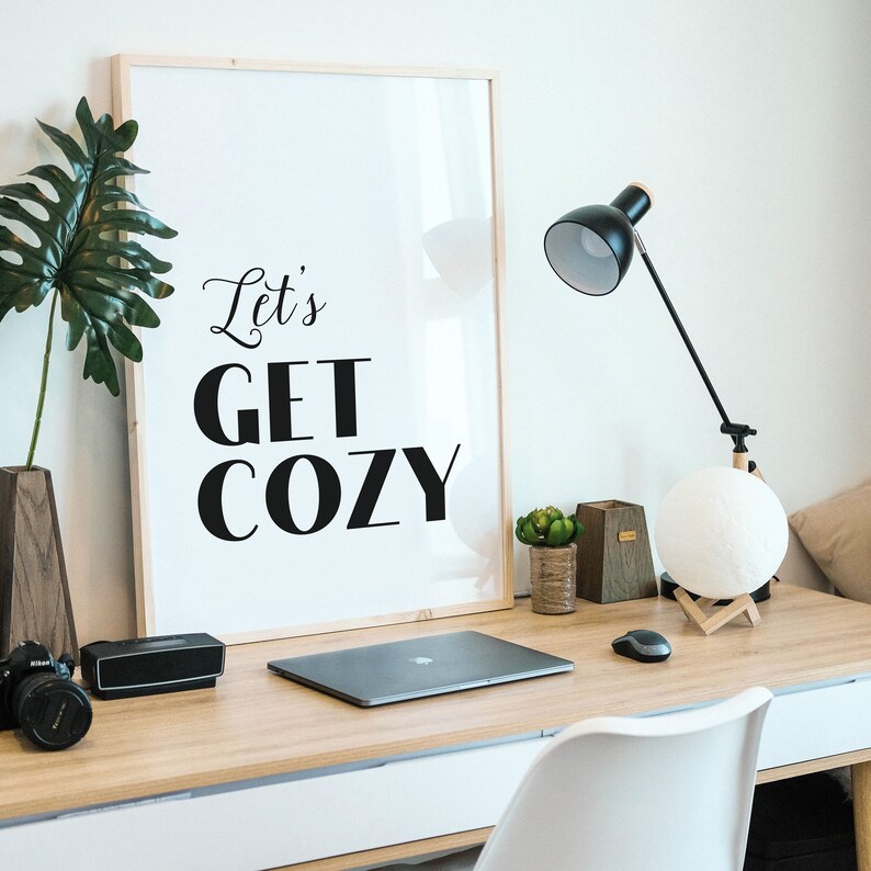 Let's Get Cozy Print Living Room Poster Cozy Wall Art - Etsy