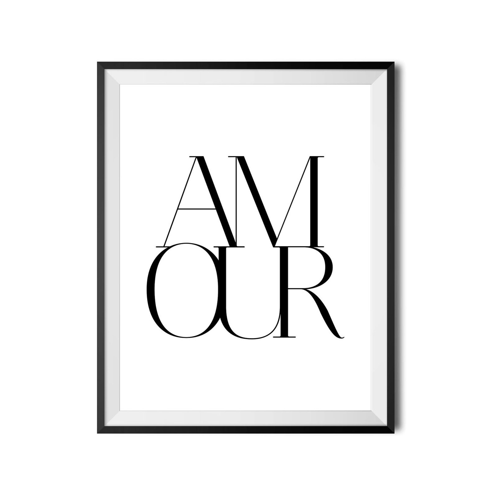 Amour Printable Wall Art Love Sign Modern Geometric Bedroom - Etsy