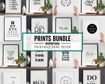 Digital Prints BUNDLE 16 Posters Printable Quotes Wall Art | Etsy