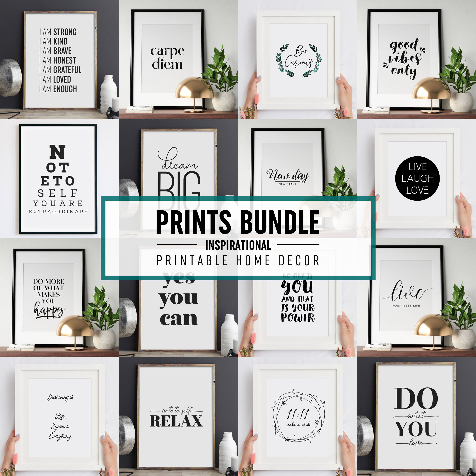 Digital Prints BUNDLE 16 Posters Inspirational Printable - Etsy