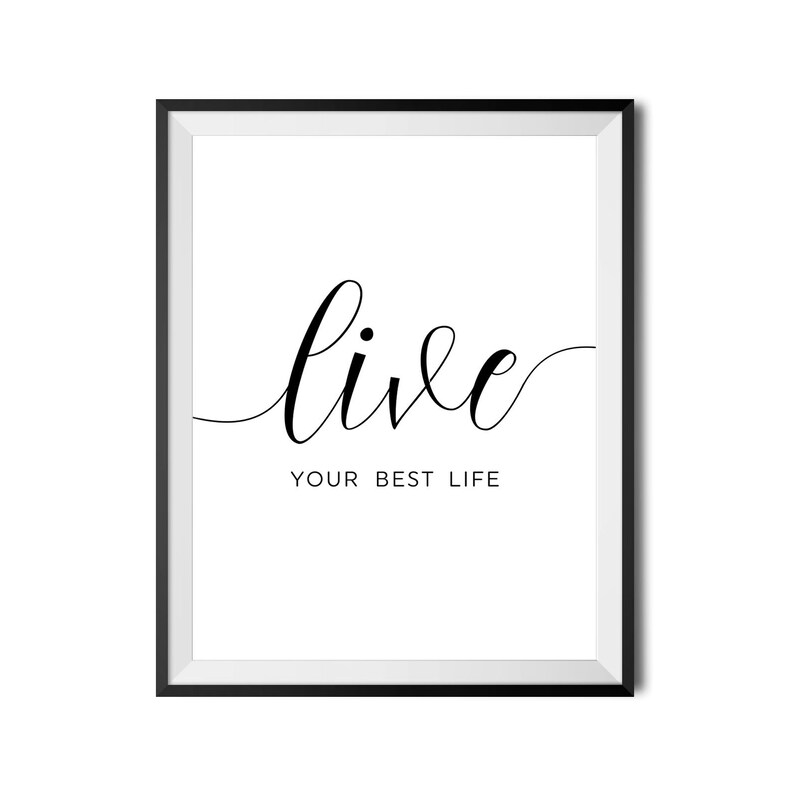 Live Your Best Life Print Bedroom Poster Minimalist Wall - Etsy