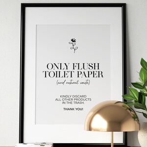 Only Flush Toilet Paper Print, Bathroom Poster, Printable Wall Art ...