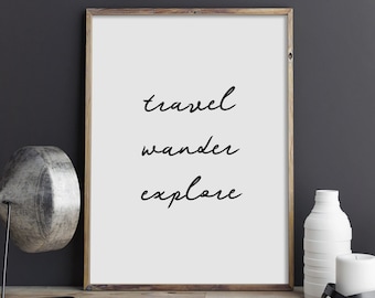 Wanderlust Print Adventure Wall Art Printable Travel Poster - Etsy