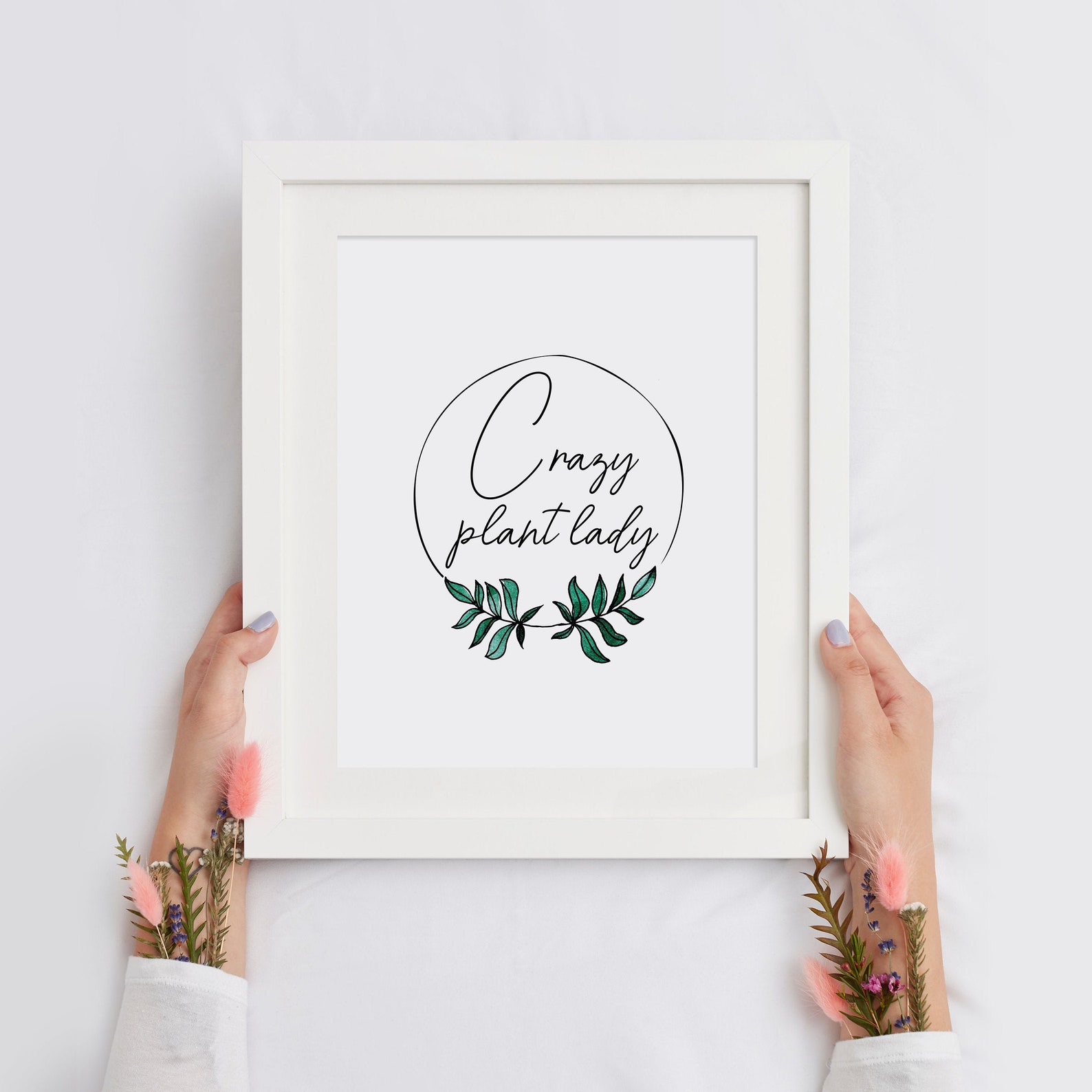 Crazy Plant Lady Print, Living Room Poster, Funny Quote Typography ...