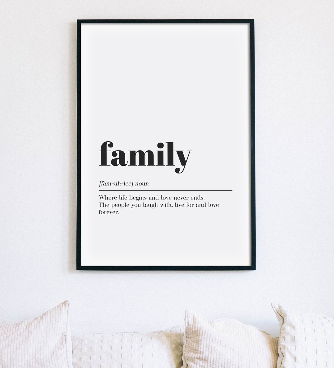 Family Definition Print, Dictionary Poster, Love Quote Printable Wall ...