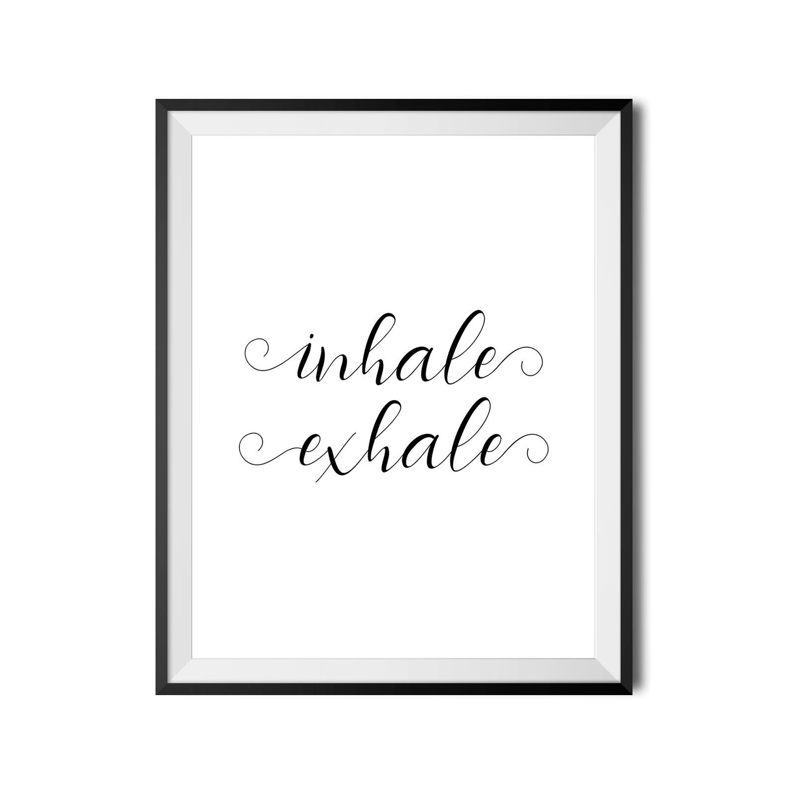 Inhale Exhale Printable Art, Living Room Poster, Yoga Studio Poster ...