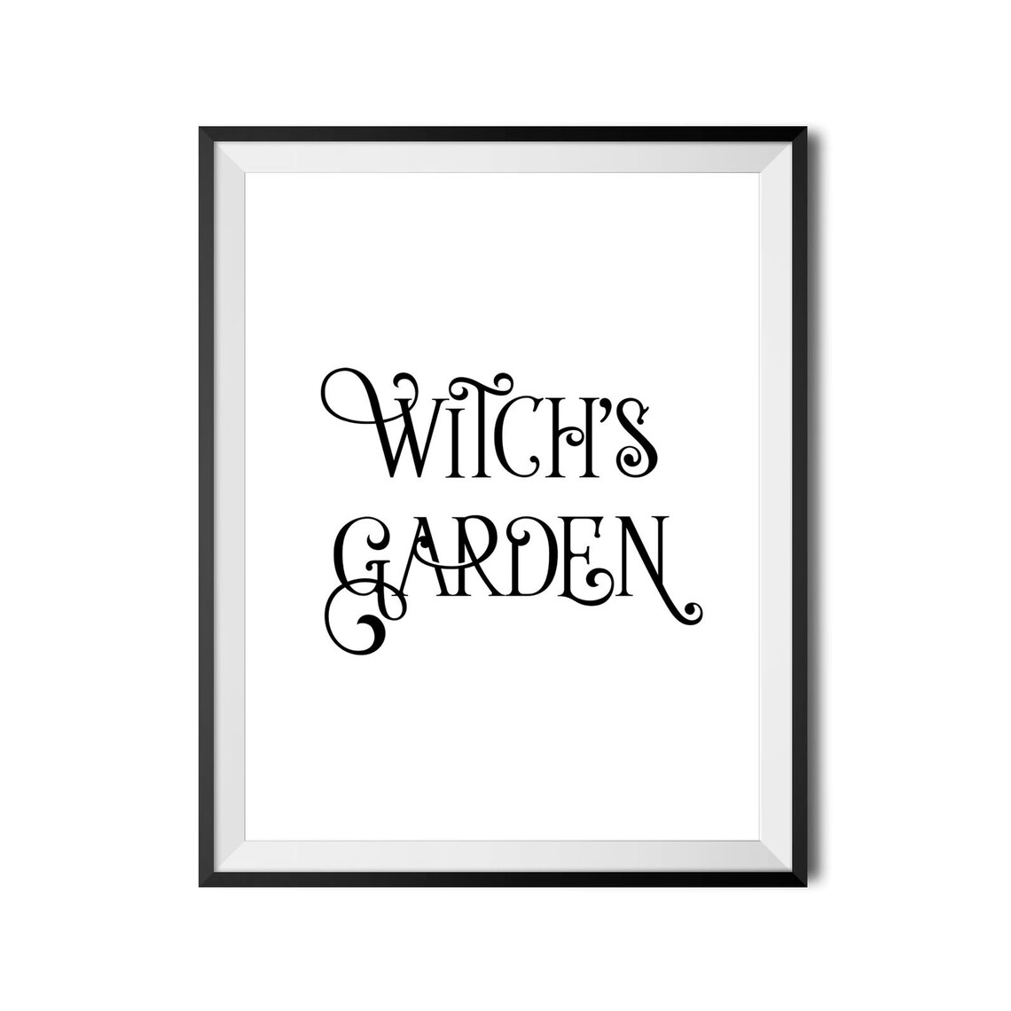 Witch's Garden Print, Halloween Printable Wall Art, Witch Sign ...