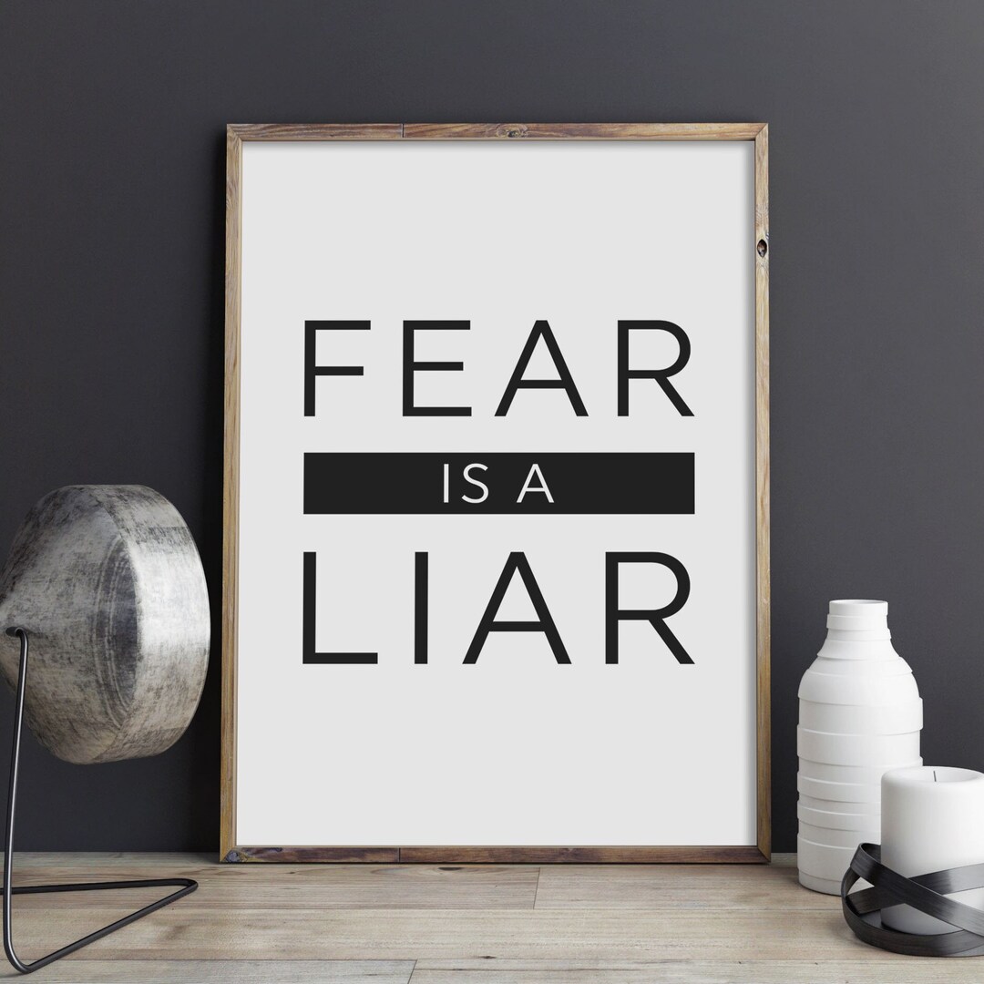 Fear is A Liar Print, Mental Health Poster, Anti Anxiety Printable ...
