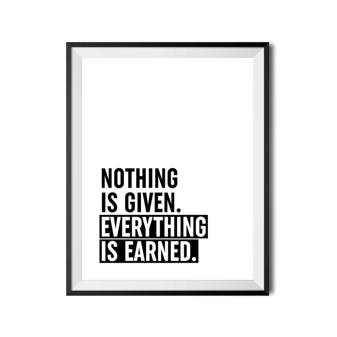 Nothing is Given. Everything is Earned. Print Inspirational - Etsy