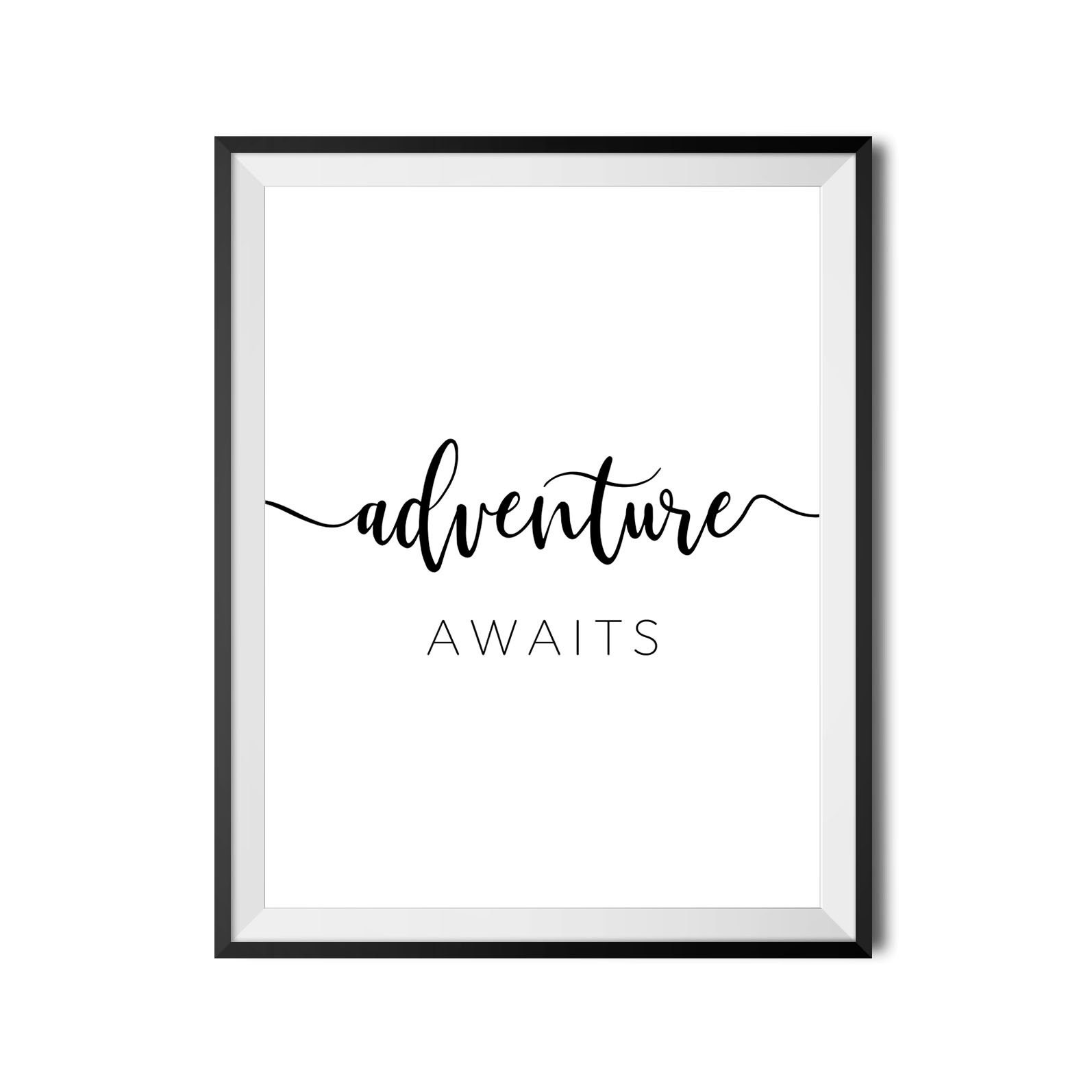 Adventure Awaits Printable Art Wanderlust Poster Kids Room - Etsy