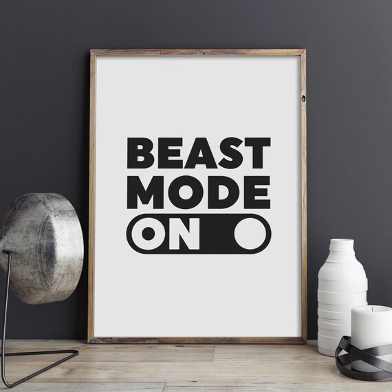 Beast Mode on Print Fitness Poster Exercise Quote Workout - Etsy