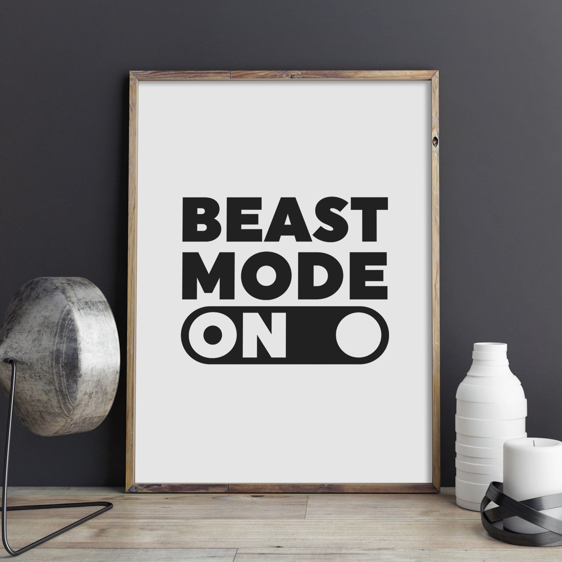 Beast Mode on Print Fitness Poster Exercise Quote Workout - Etsy