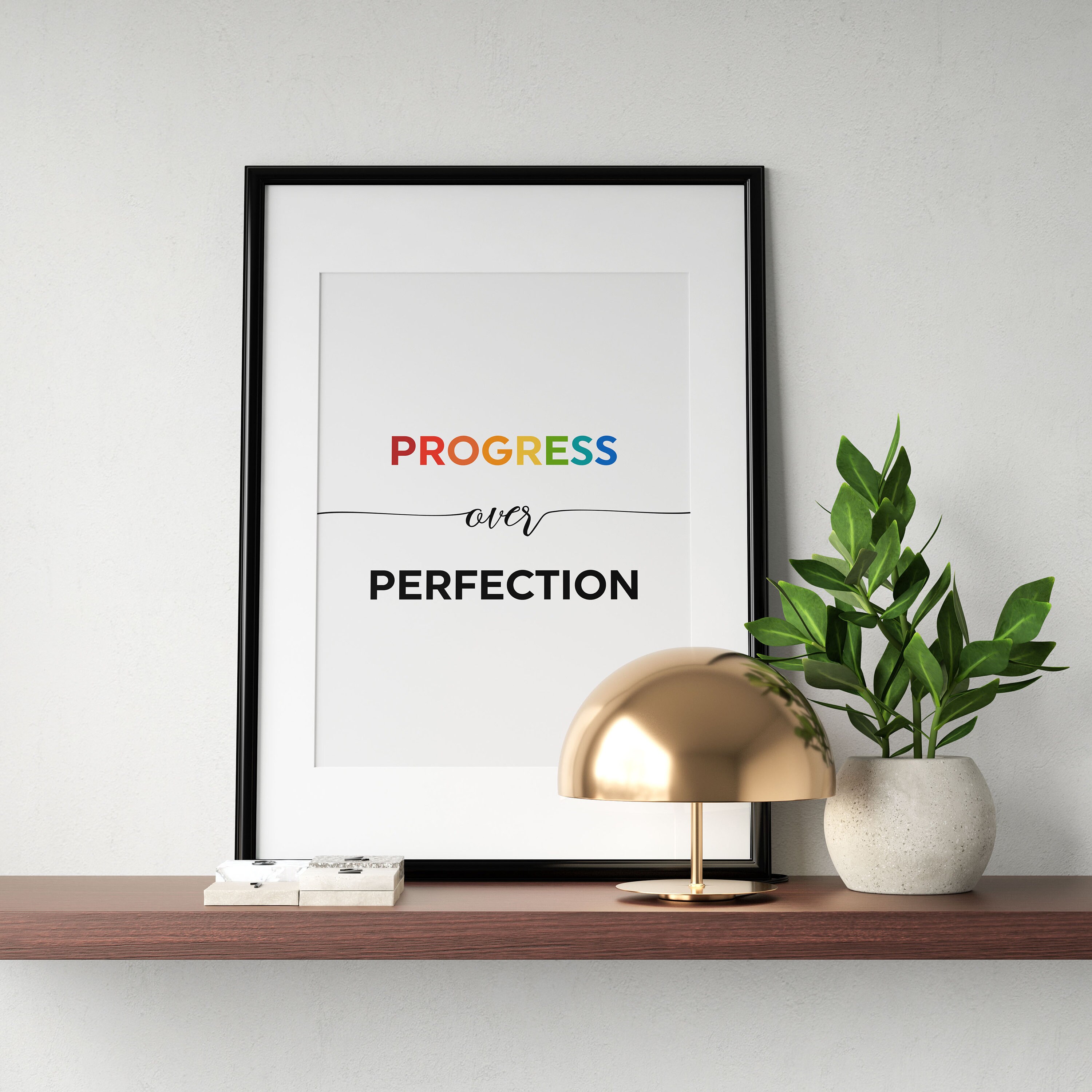 Progress Over Perfection Printable Wall Art, Uplifting Poster ...