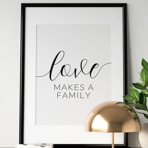 Love Makes A Family Print, Living Room Poster, Entry Room Wall Art ...